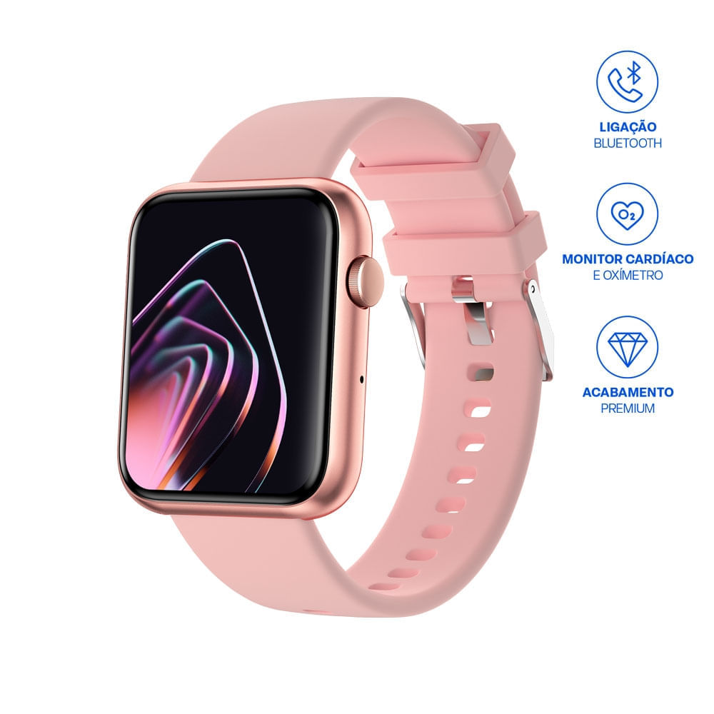 Smartwatch Multi M2 Tela 1,78 Amoled Proteção IP67 Rosé - WR205 - Loja ...